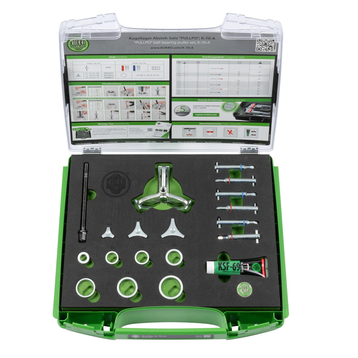 Kukko K-70-A PULLPO Ball Bearing Puller (10mm - 30mm ID) — Shopena Supply