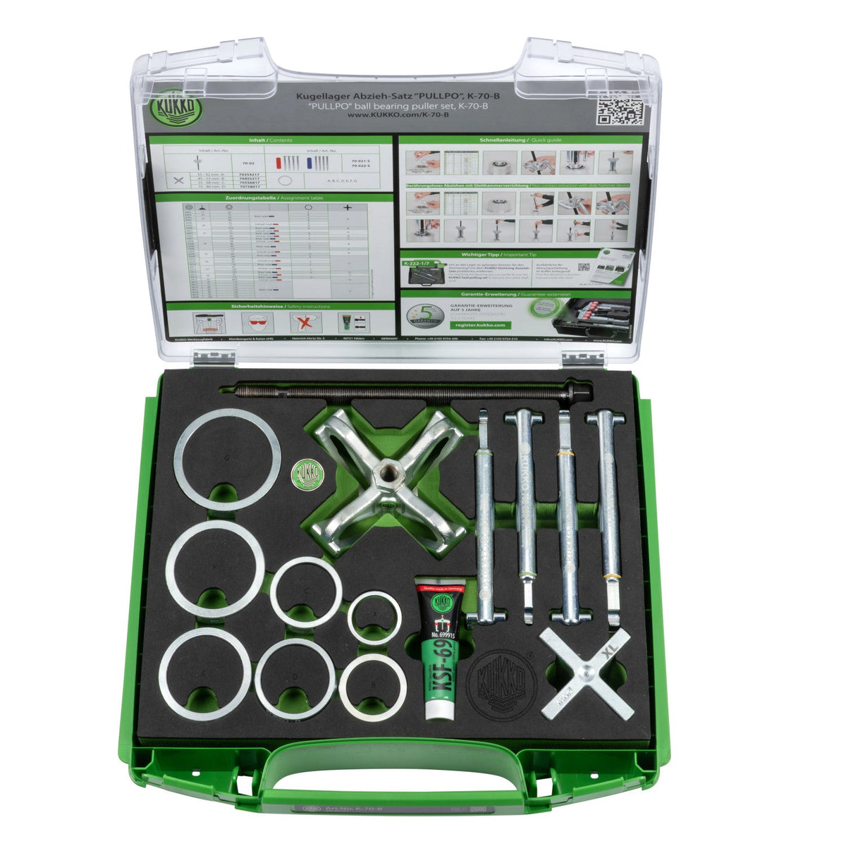 Kukko K-70-B PULLPO Ball Bearing Puller (17mm - 100mm ID) — Shopena Supply